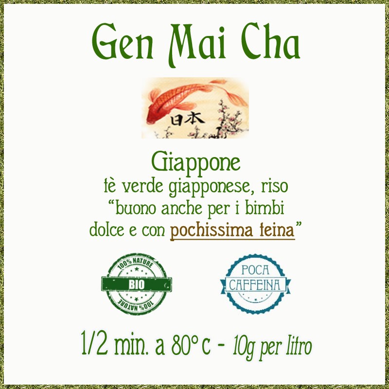 Gen Mai Cha Bio, tè verde giapponese con riso e poca teina